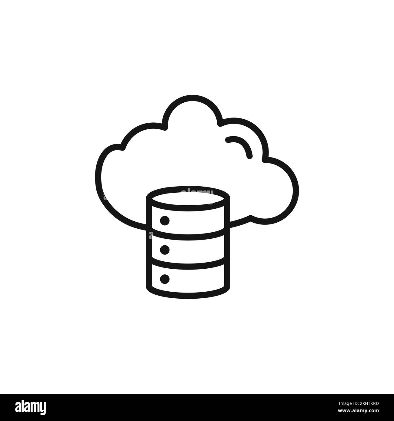Cloud database icon outline collection or set in black and white Stock ...
