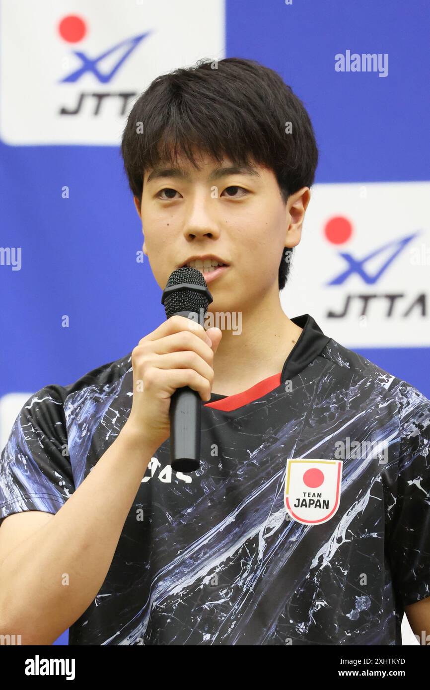 Tokyo, Japan. 12th July, 2024. Hiroto Shinozuka (JPN) Table Tennis ...