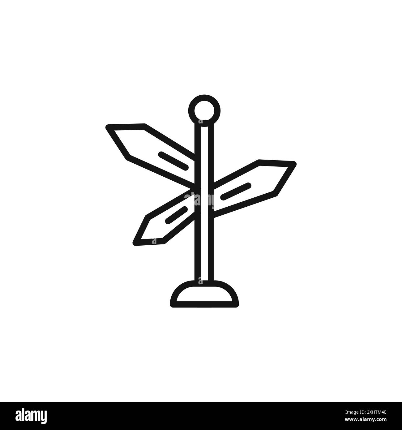 crossroads sign icon outline collection or set in black and white Stock ...