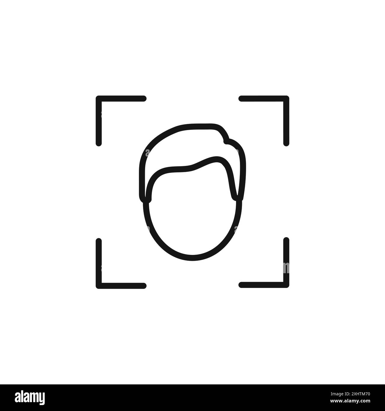 Face Detection Icon Outline Collection Or Set In Black And White Stock