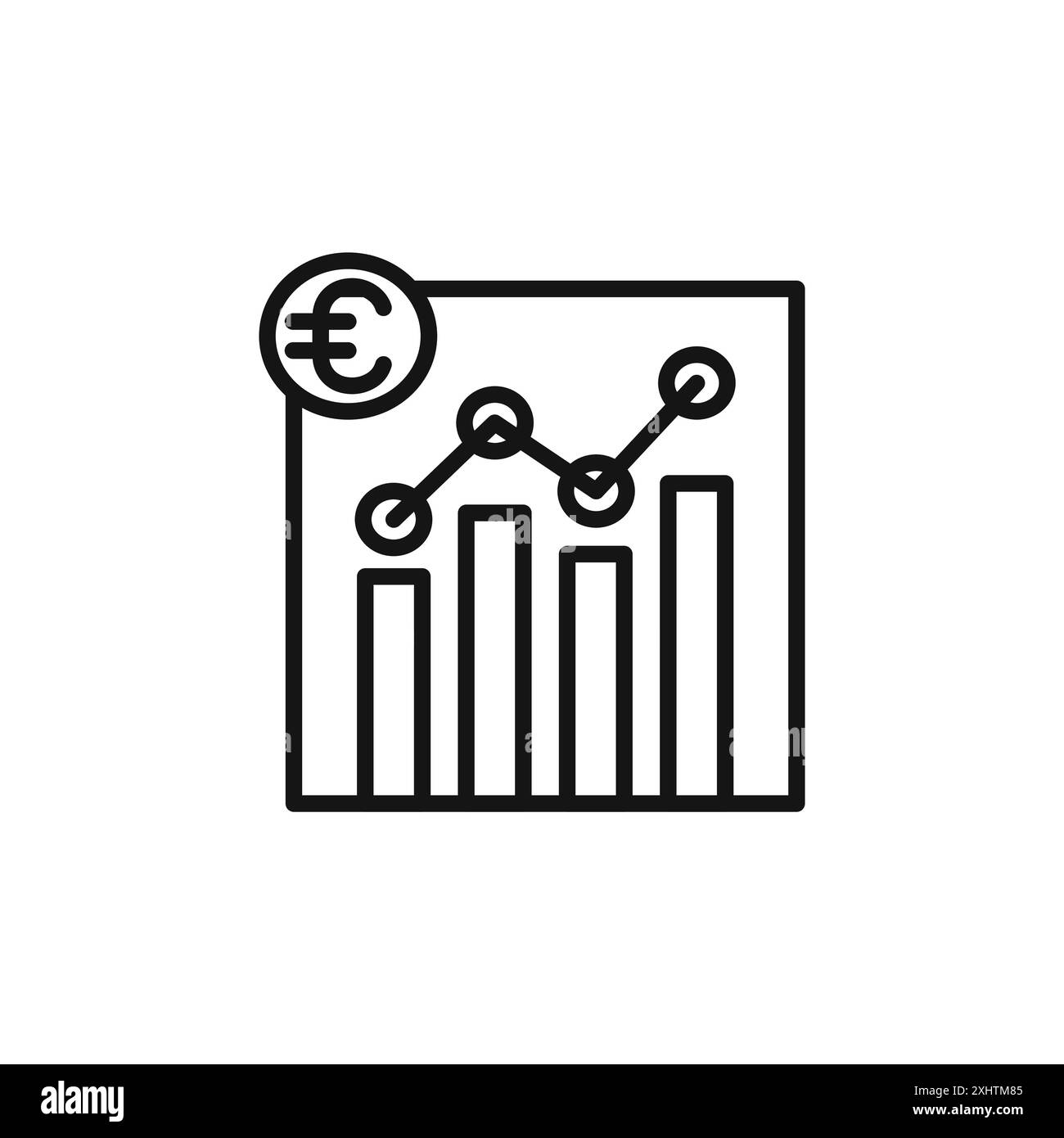 Euro chart icon outline collection or set in black and white Stock ...