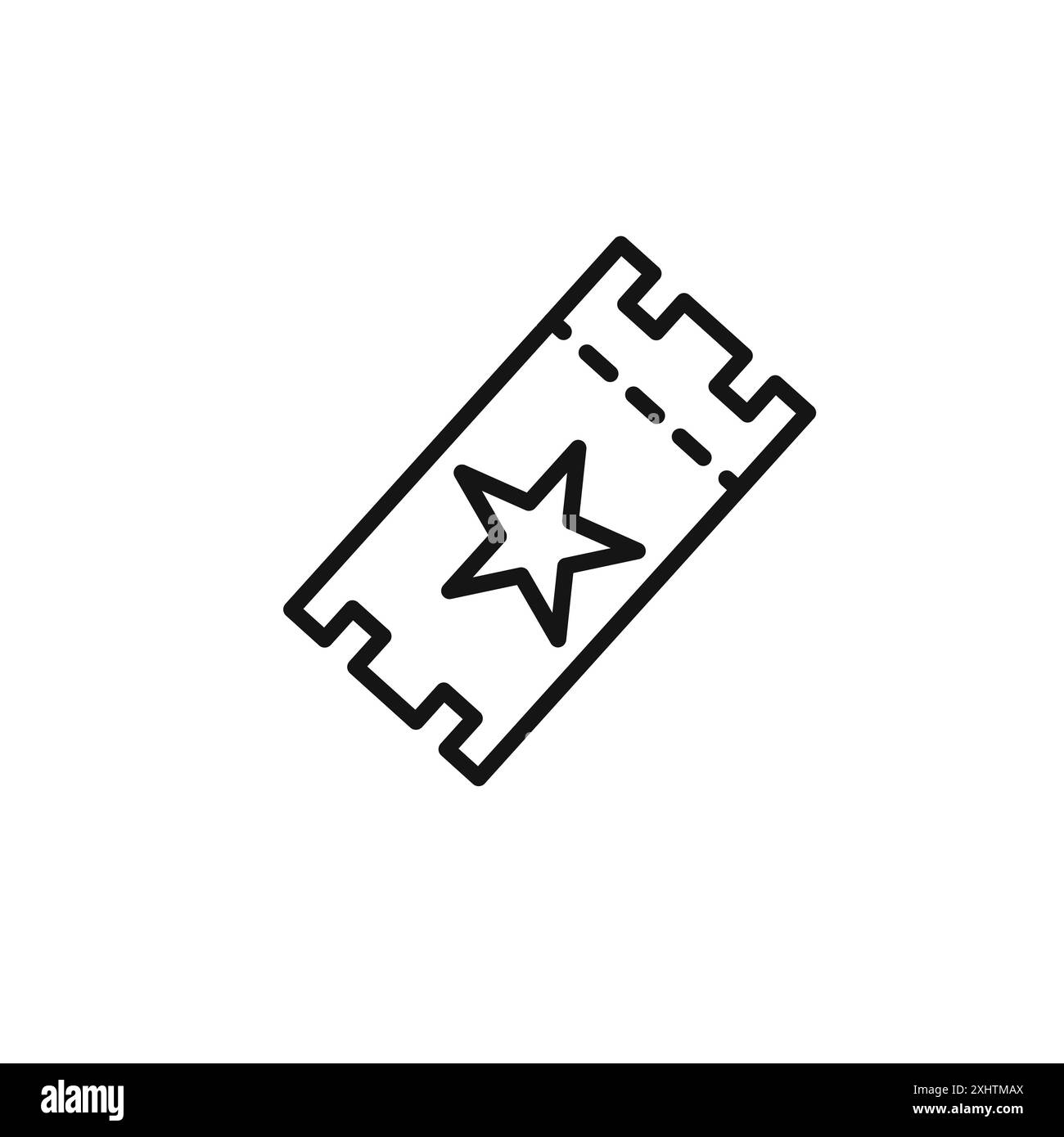 Cinema ticket icon outline collection or set in black and white Stock ...