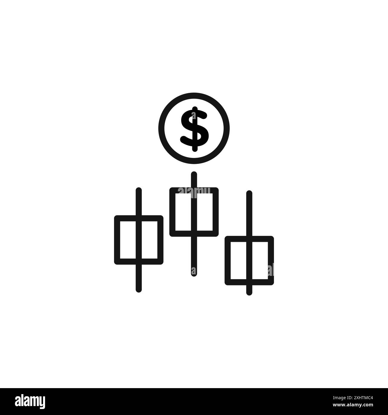 Forex stock market icon outline collection or set in black and white ...