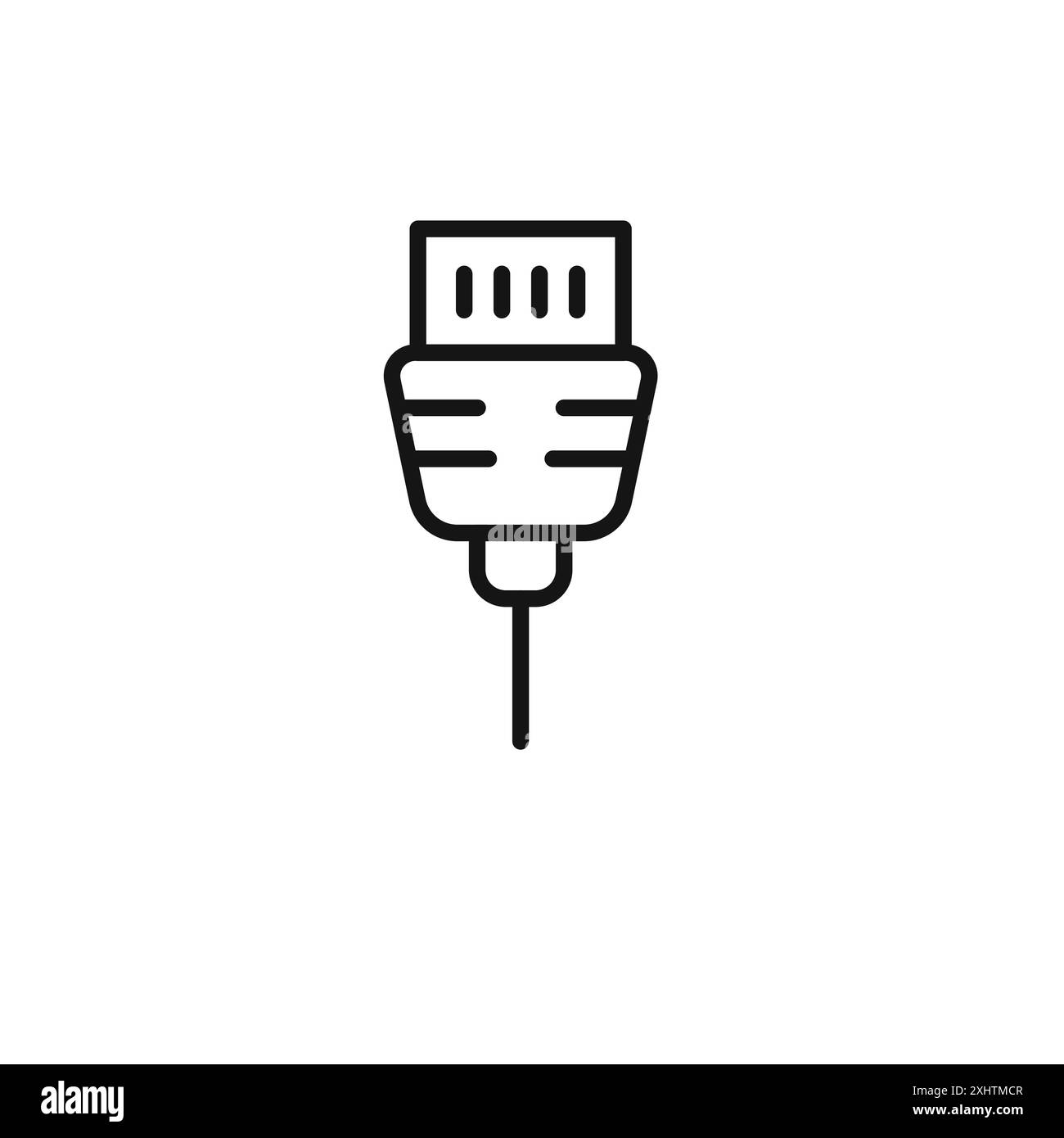 ethernet cable plug icon outline collection or set in black and white Stock Vector Image & Art ...