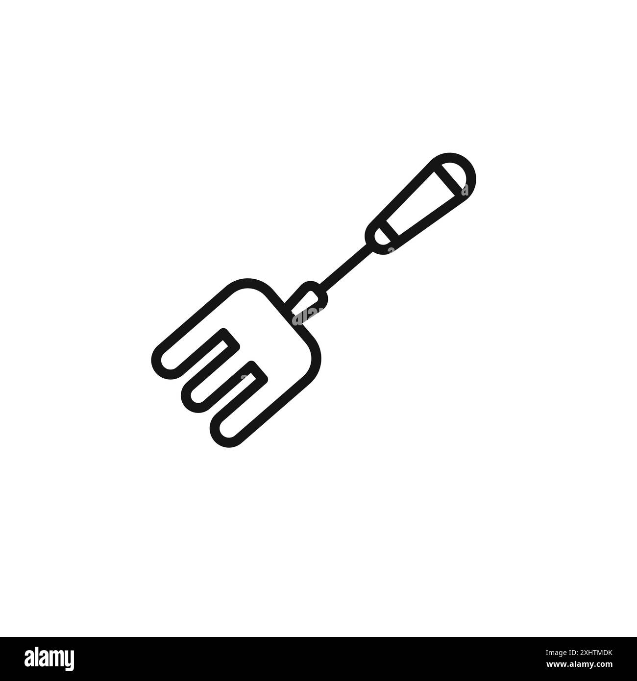 Garden fork icon outline collection or set in black and white Stock ...