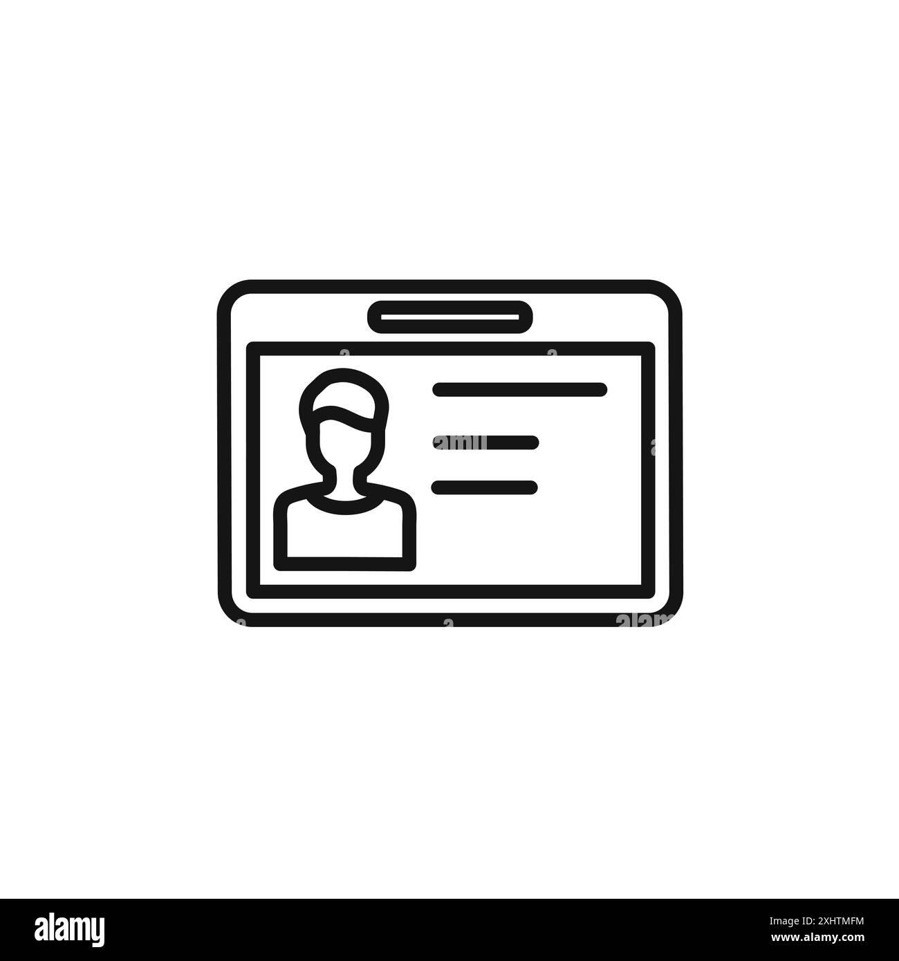 identity card icon outline collection or set in black and white Stock ...