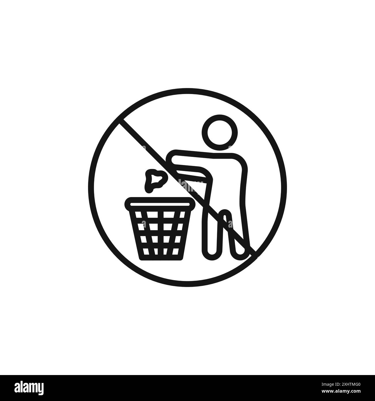 Do not litter icon outline collection or set in black and white Stock ...