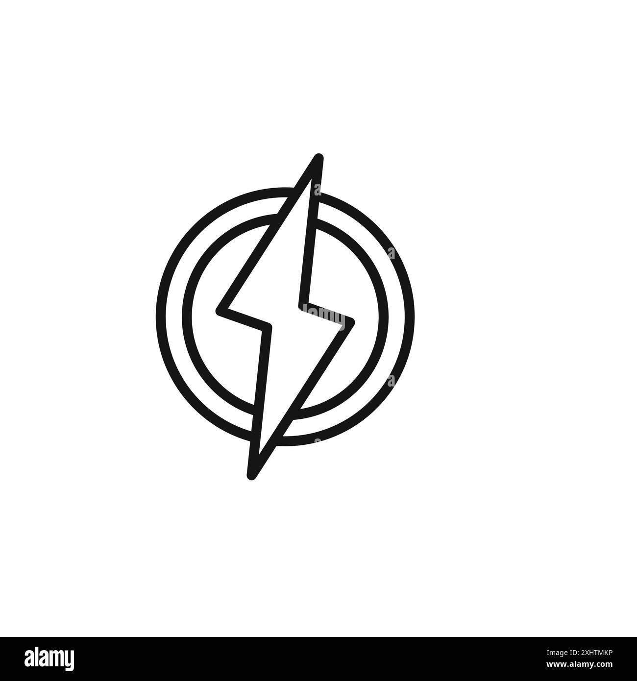 Lightning thunderbolt pictogram outline hi-res stock photography and ...
