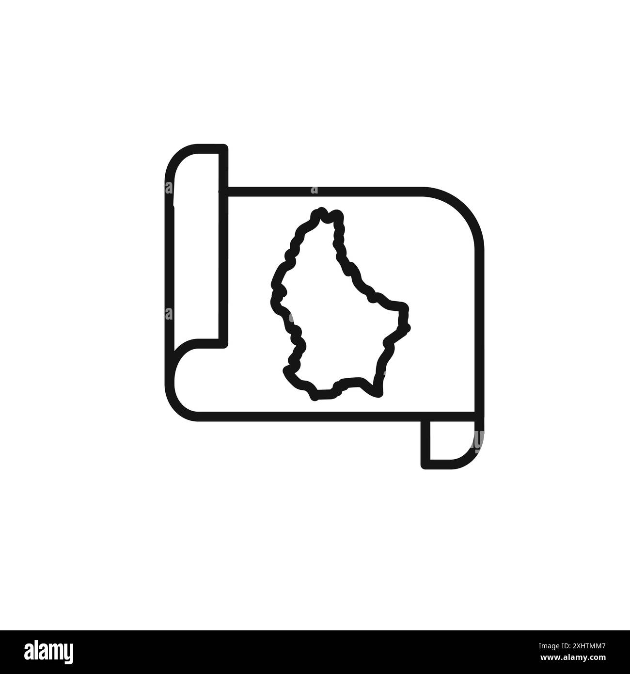 Luxembourg country map icon outline collection or set in black and ...