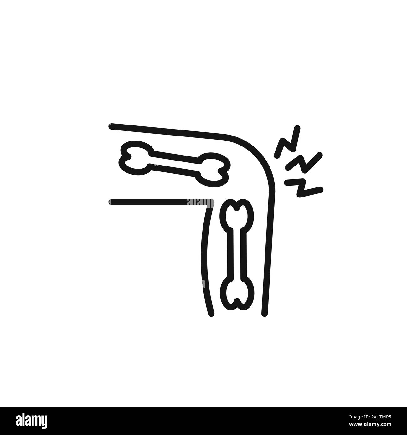 Knee pain icon outline collection or set in black and white Stock ...