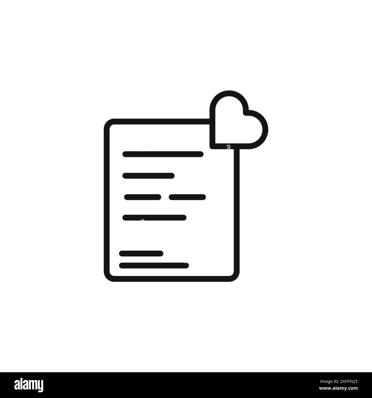 Love letter icon outline collection or set in black and white Stock ...