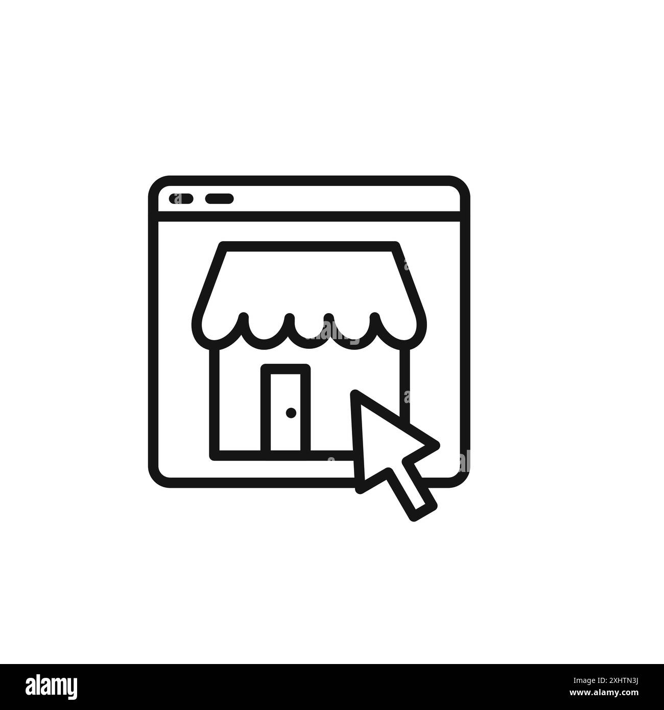 Marketplace icon outline collection or set in black and white Stock ...