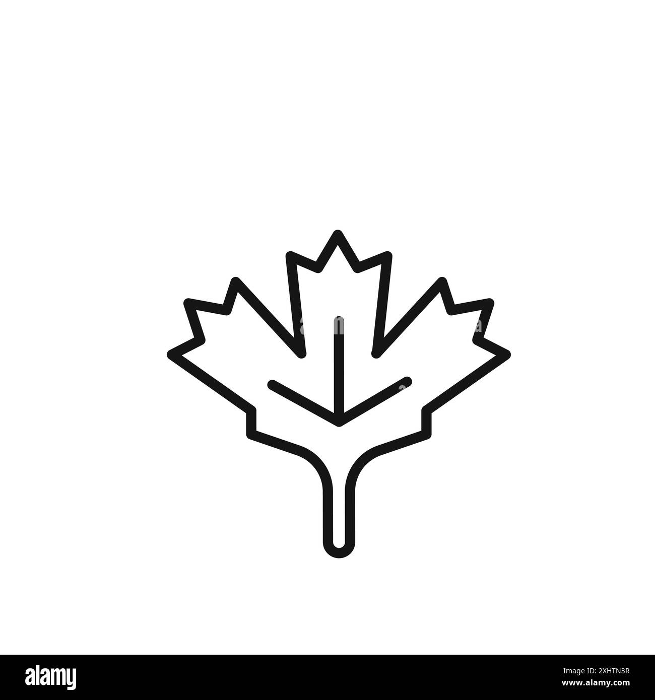 Maple leaf icon outline collection or set in black and white Stock ...