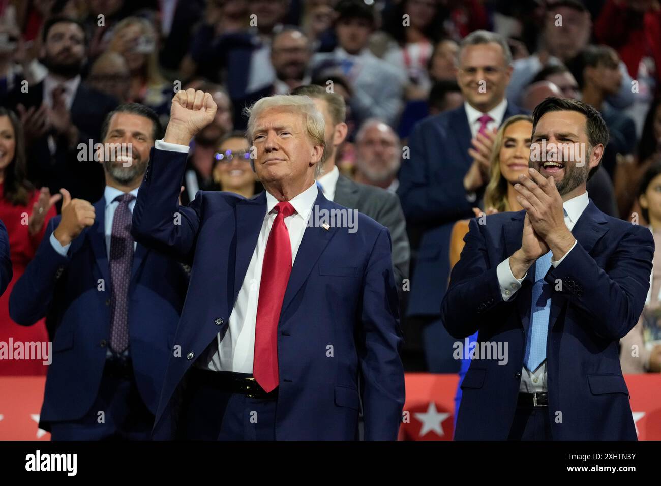 Republican presidential candidate former President Donald Trump appears ...