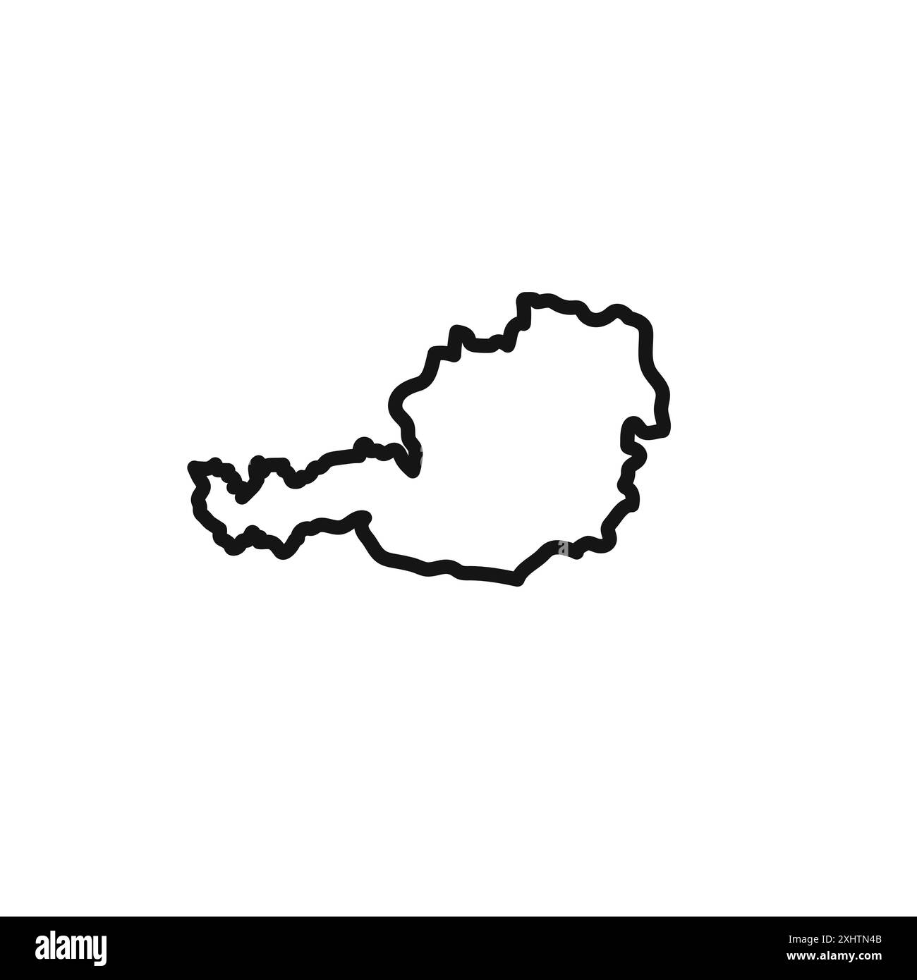 map of Austria icon outline collection or set in black and white Stock ...