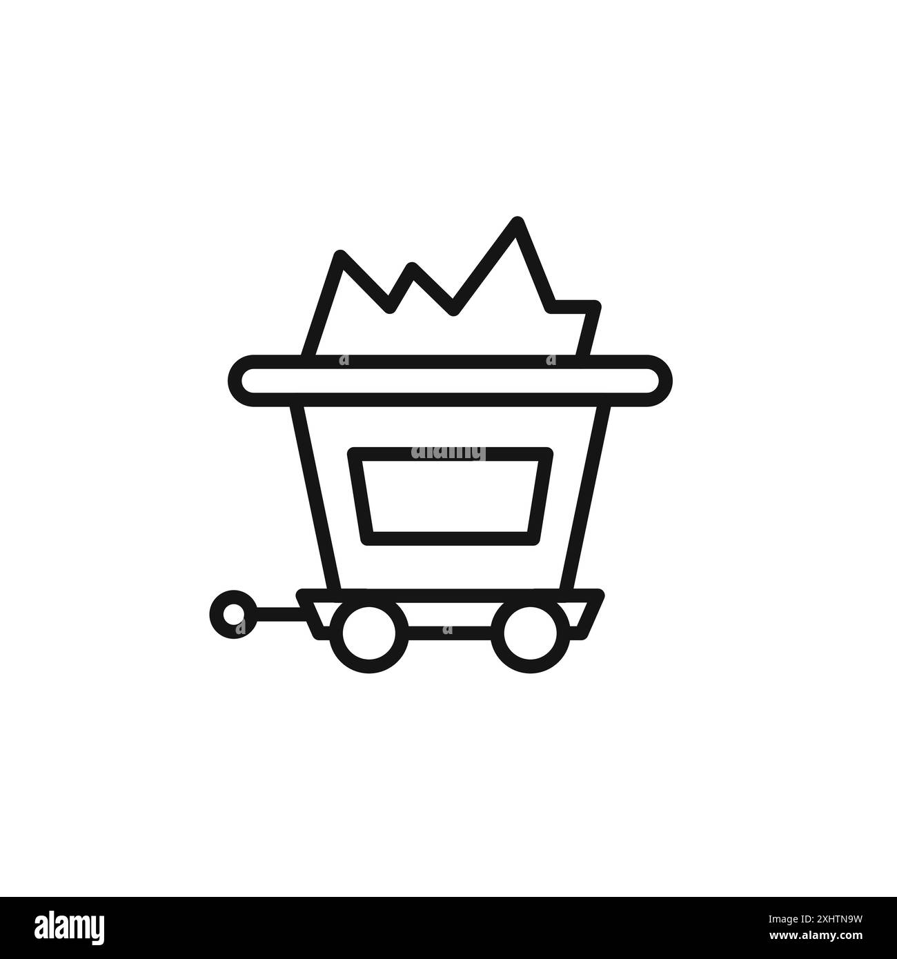 Mining Cart icon outline collection or set in black and white Stock ...