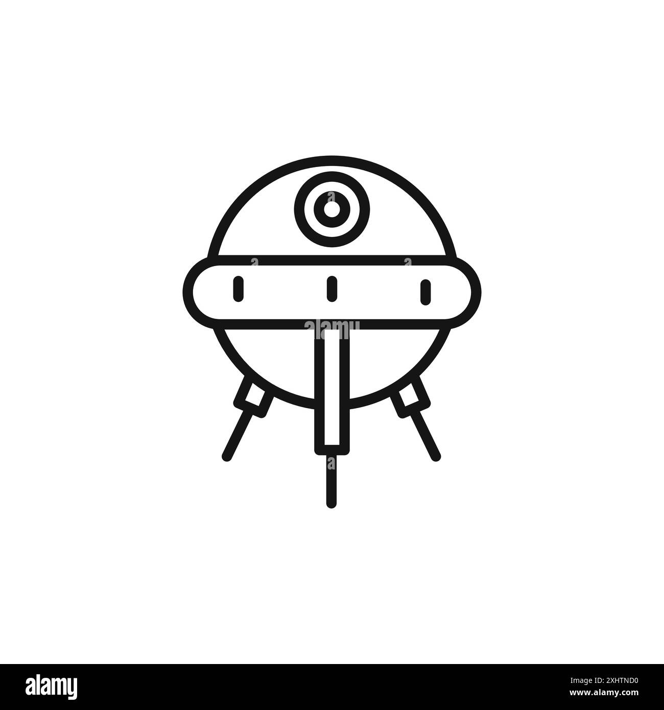 Linear sputnik icon outline collection or set in black and white Stock ...