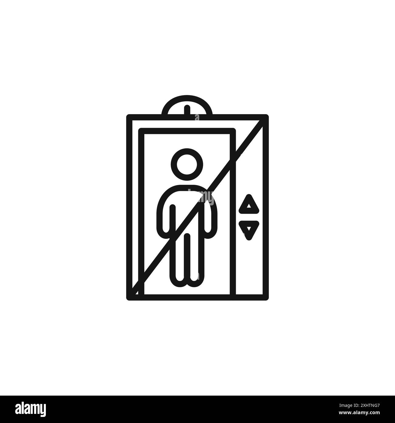 No Elevator Sign icon outline collection or set in black and white ...