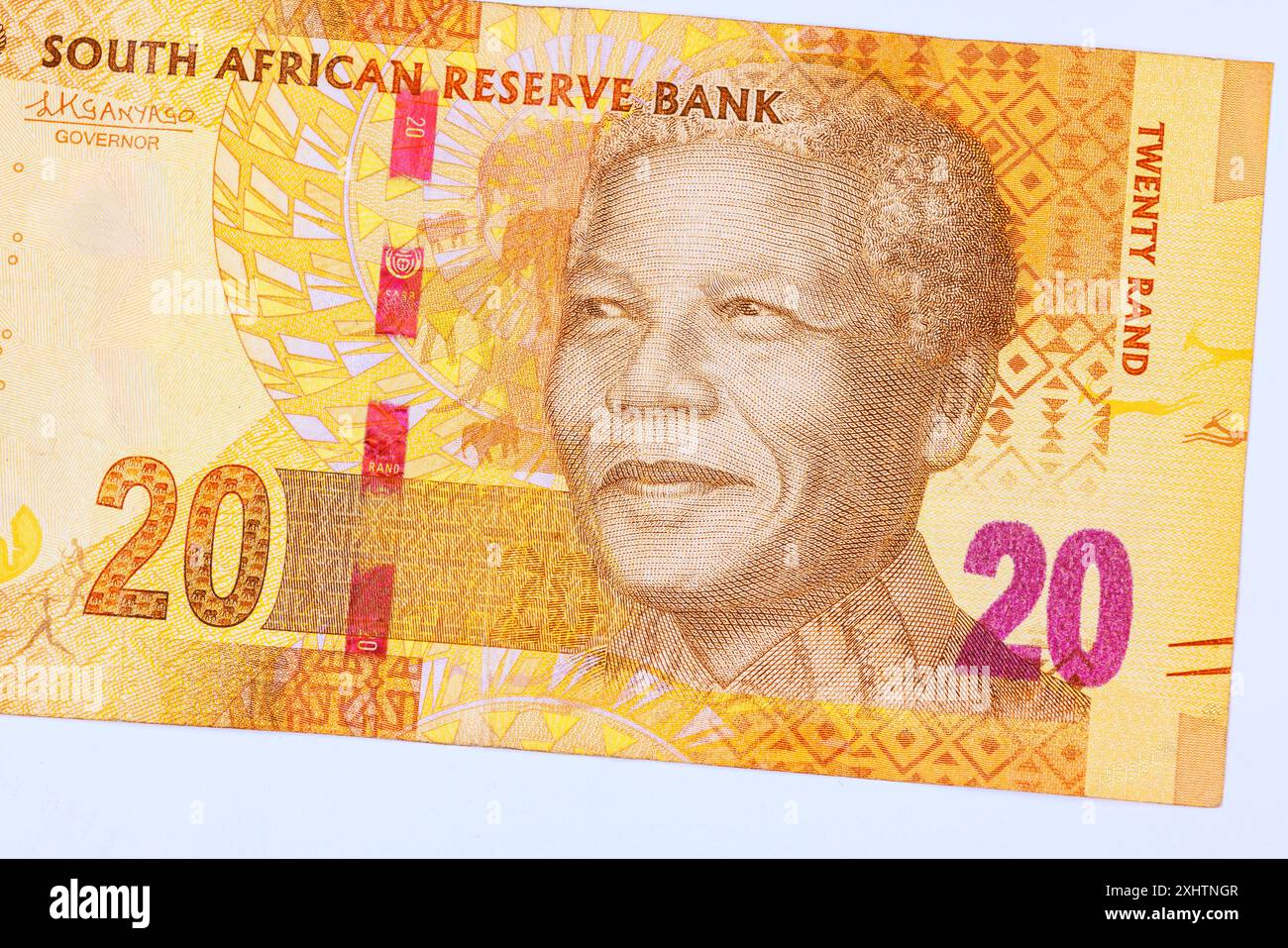 Nelson Rolihlahla Mandela portrait from South Africa 20 Rand is ...