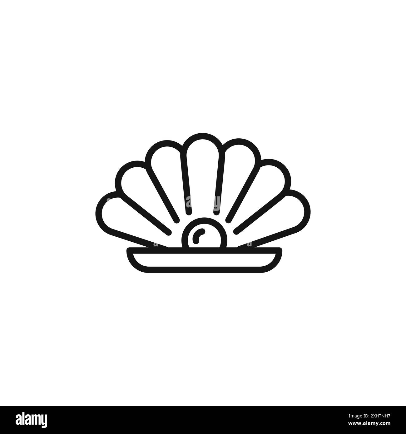 Pearl sea illustration black white Stock Vector Images - Alamy