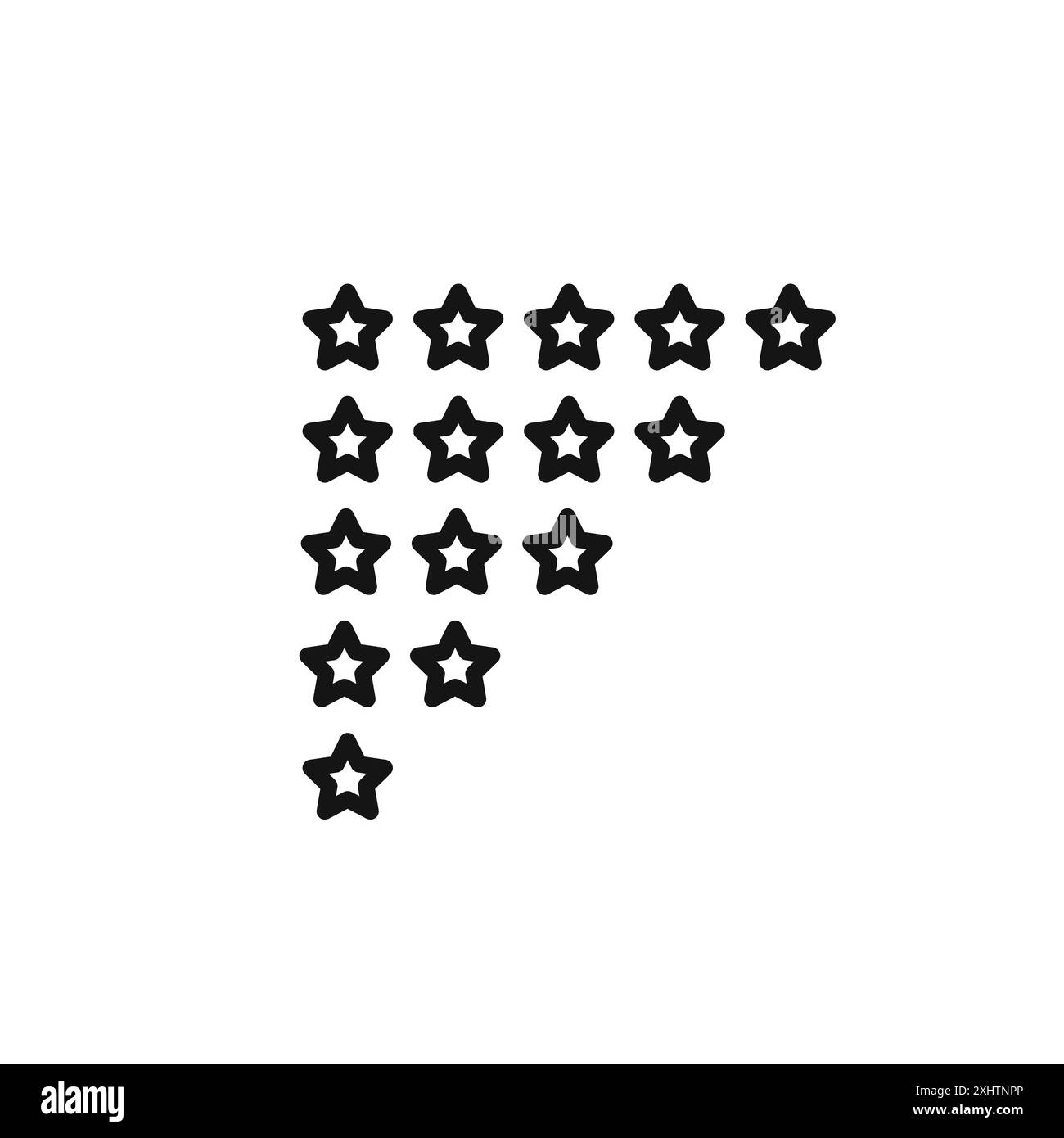 Rating star icon outline collection or set in black and white Stock ...