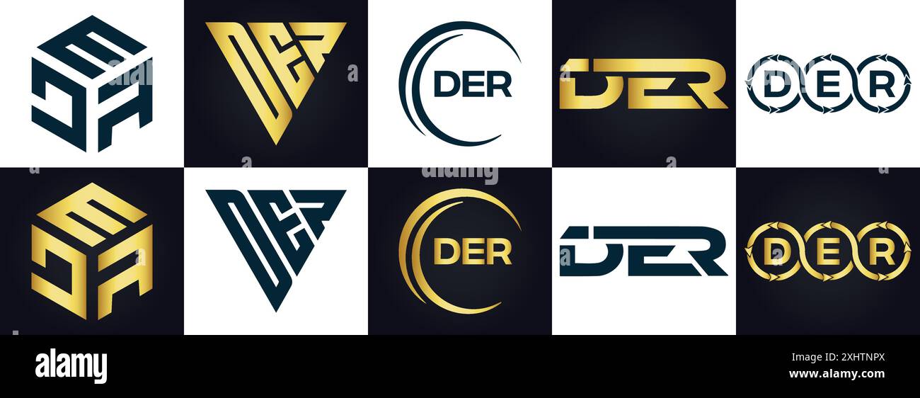 DER logo. D E R design. White DER letter. DER, D E R letter logo design ...