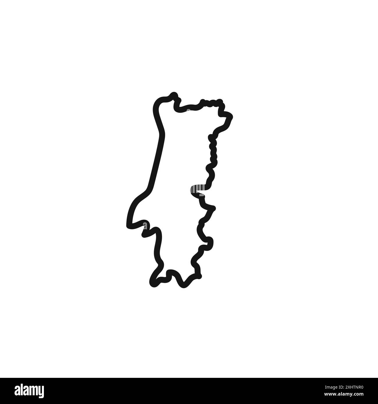 Portugal map icon outline collection or set in black and white Stock ...