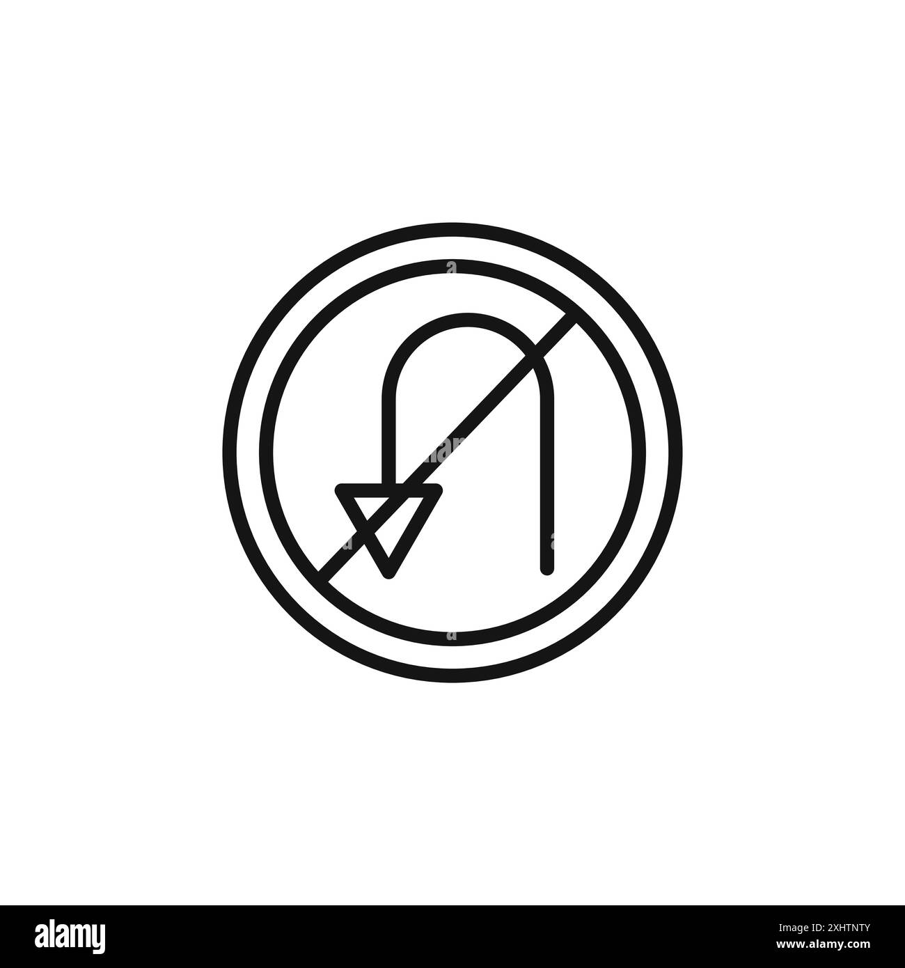 No left u turn sign isolated Black and White Stock Photos & Images - Alamy