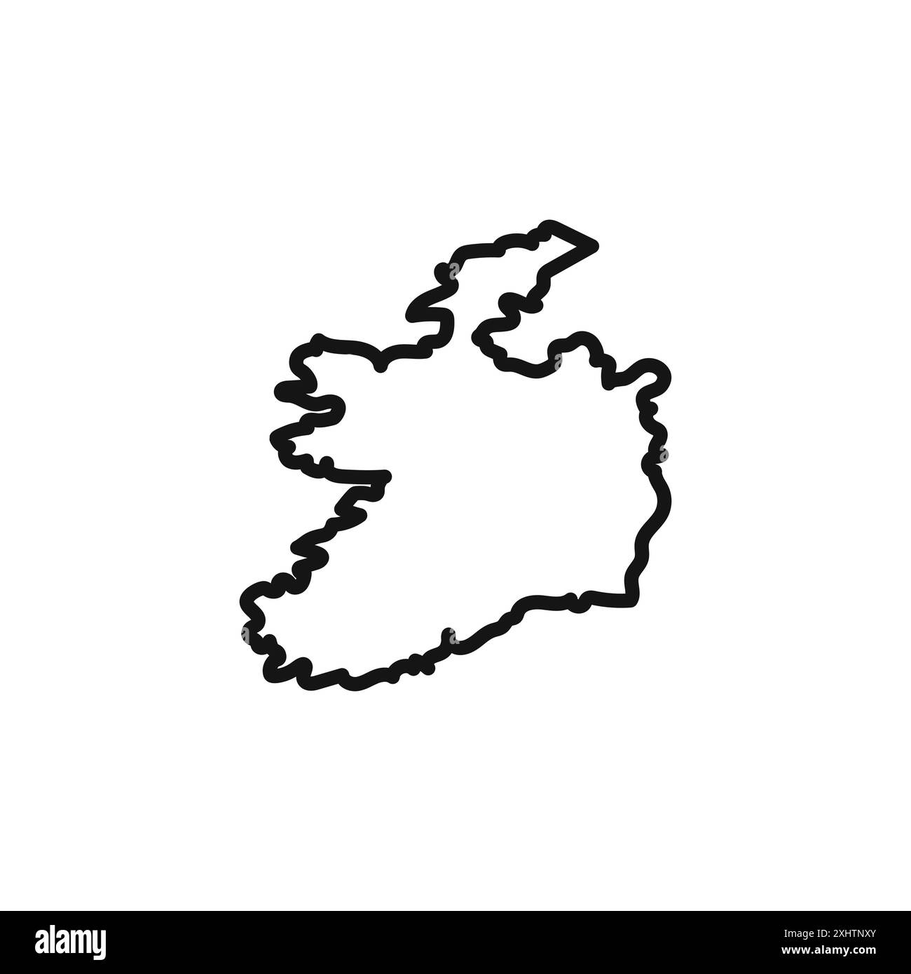 Ireland map icon outline collection or set in black and white Stock ...