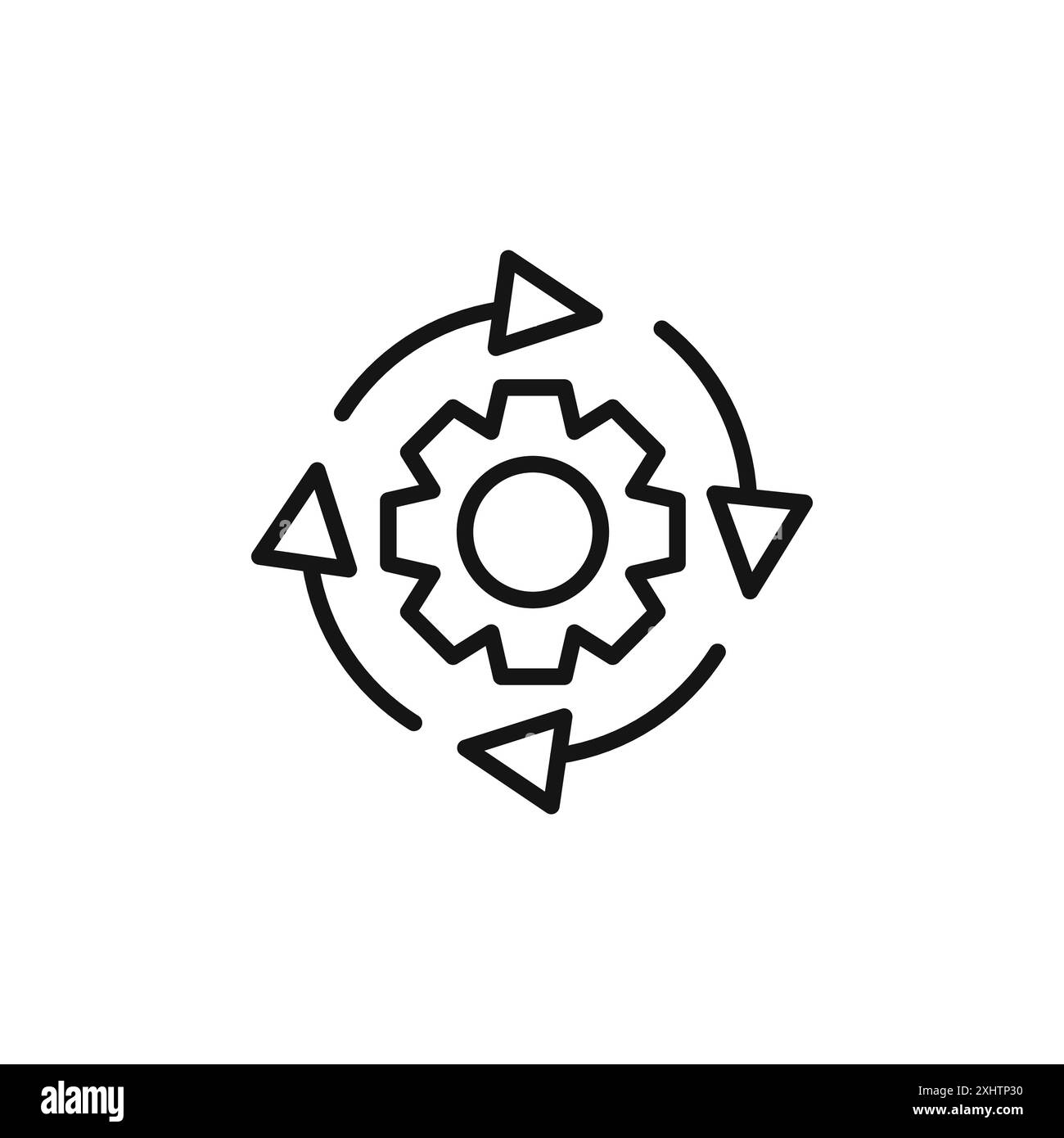 processing icon outline collection or set in black and white Stock ...