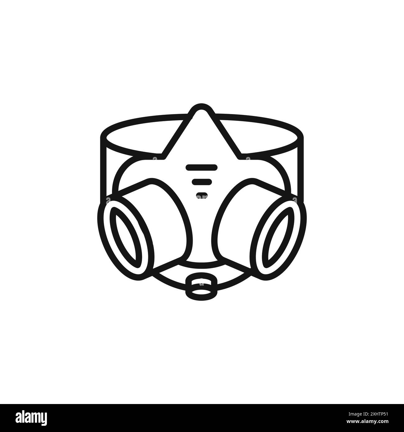 Respirator with filter cartridges icon outline collection or set in ...