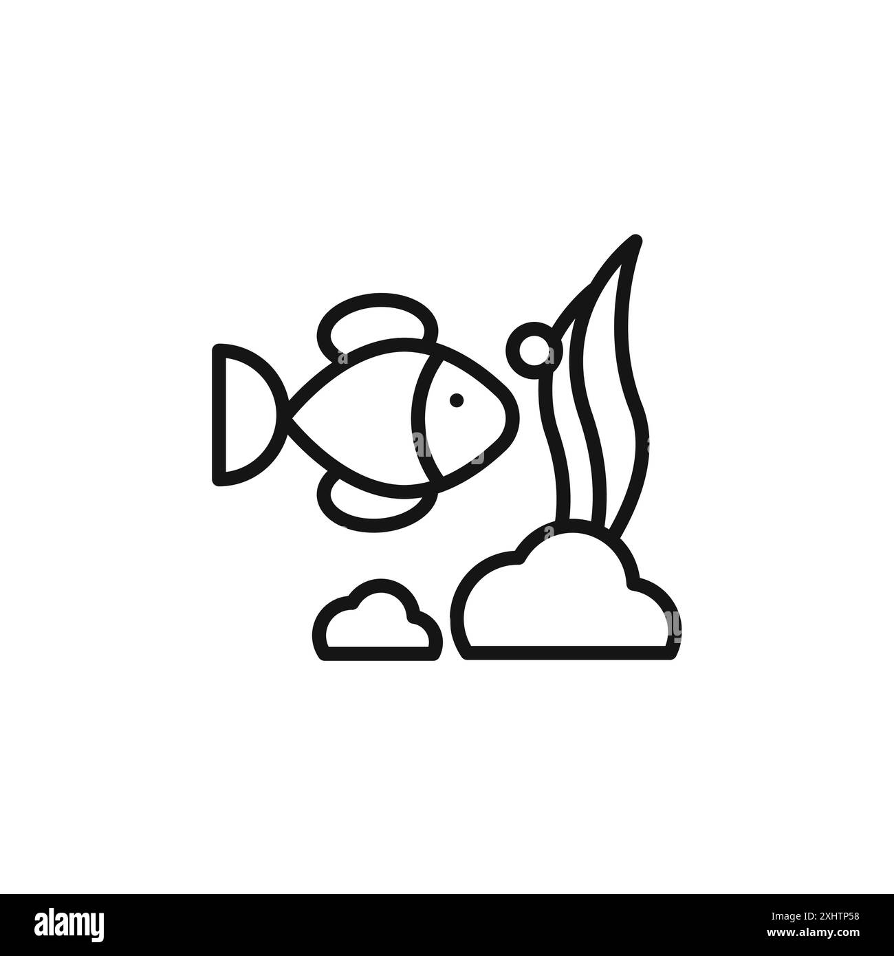 Sea Life icon outline collection or set in black and white Stock Vector ...
