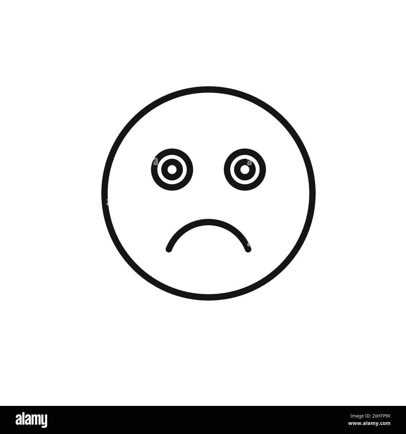 sad icon outline collection or set in black and white Stock Vector ...