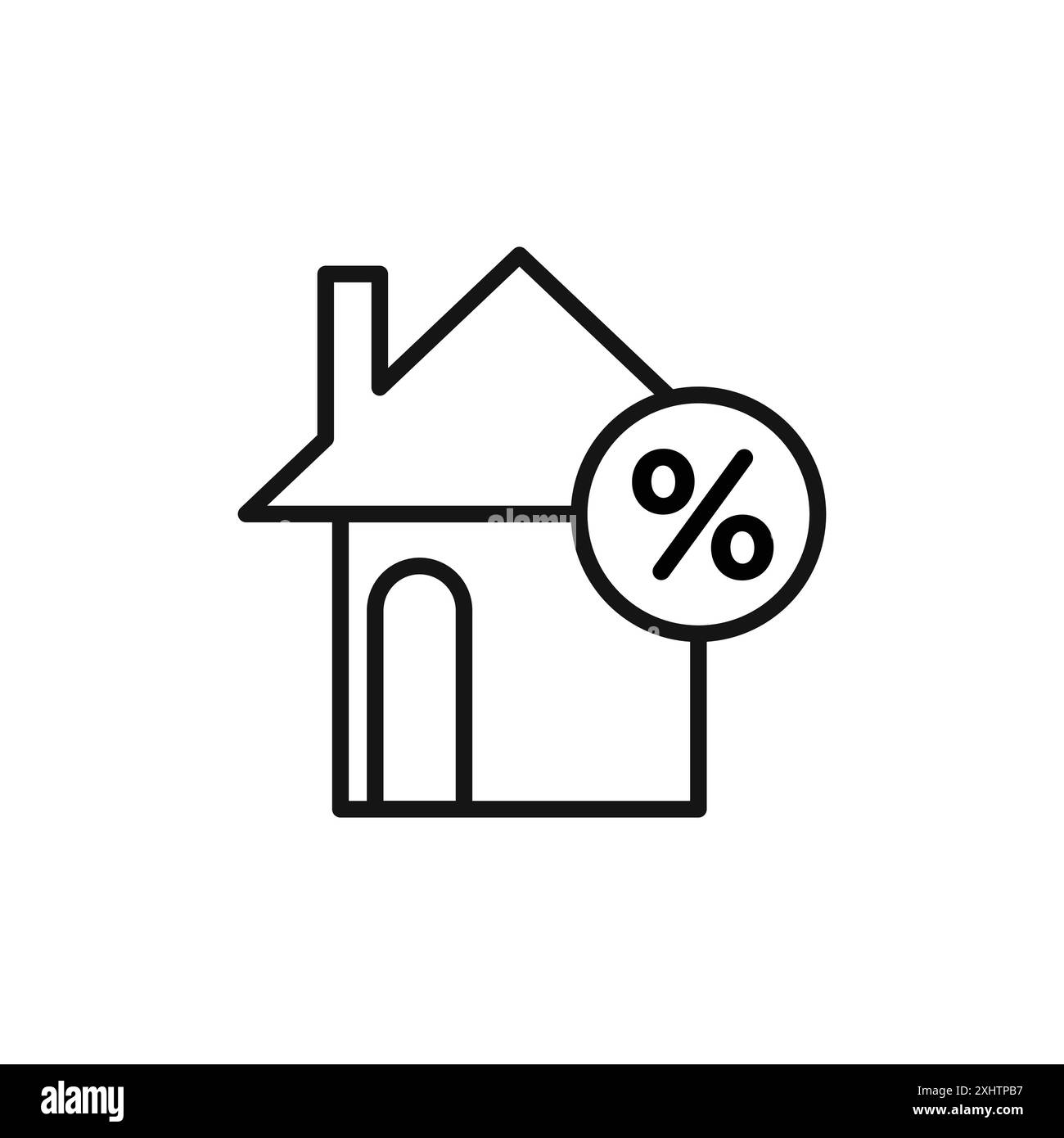 Rate for mortgage icon outline collection or set in black and white ...