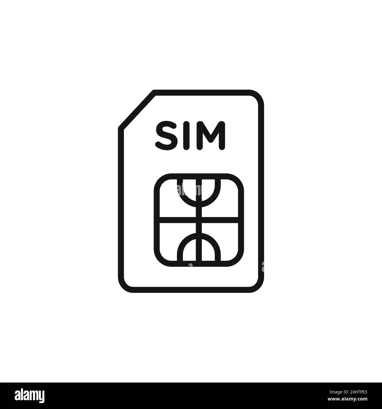 sim card icon outline collection or set in black and white Stock Vector Image & Art - Alamy