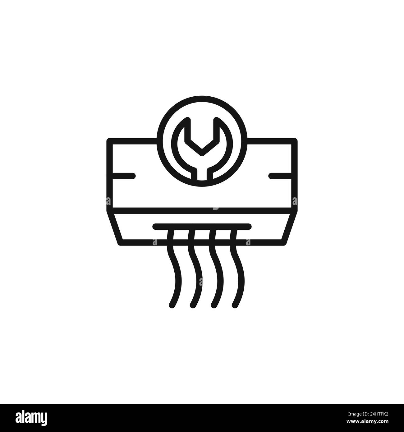 Repair air conditioner icon outline collection or set in black and ...