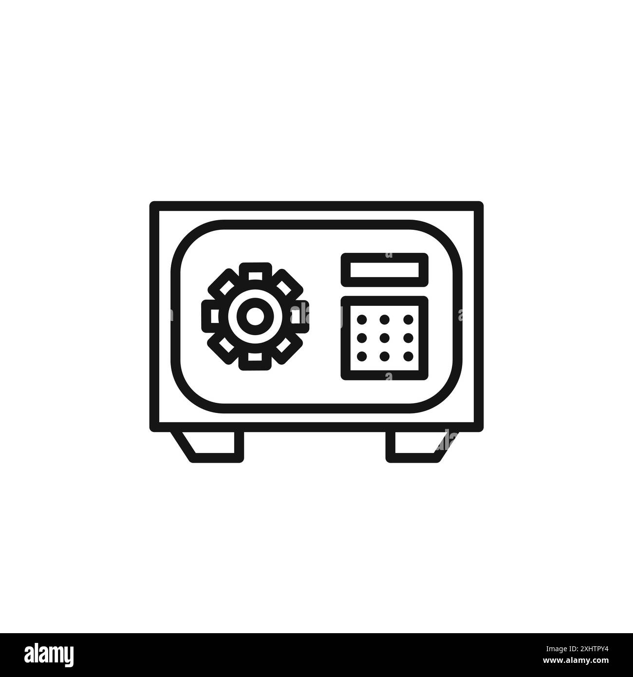 Safe Box Icon outline collection or set in black and white Stock Vector ...