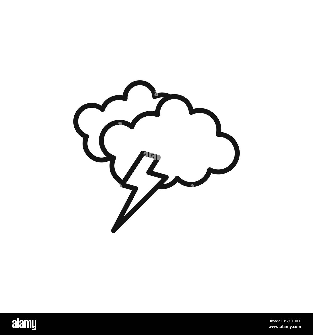Thunder lightning icon outline collection or set in black and white ...