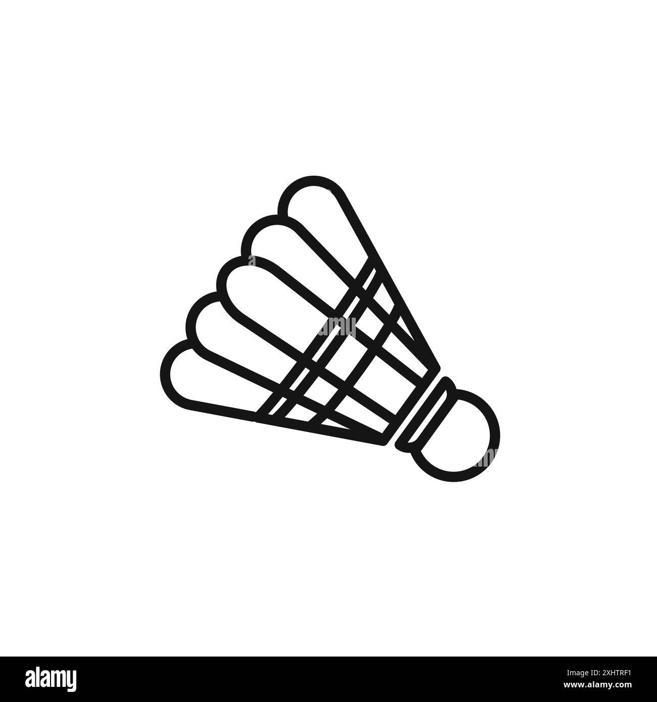 Shuttlecock Icon outline collection or set in black and white Stock ...