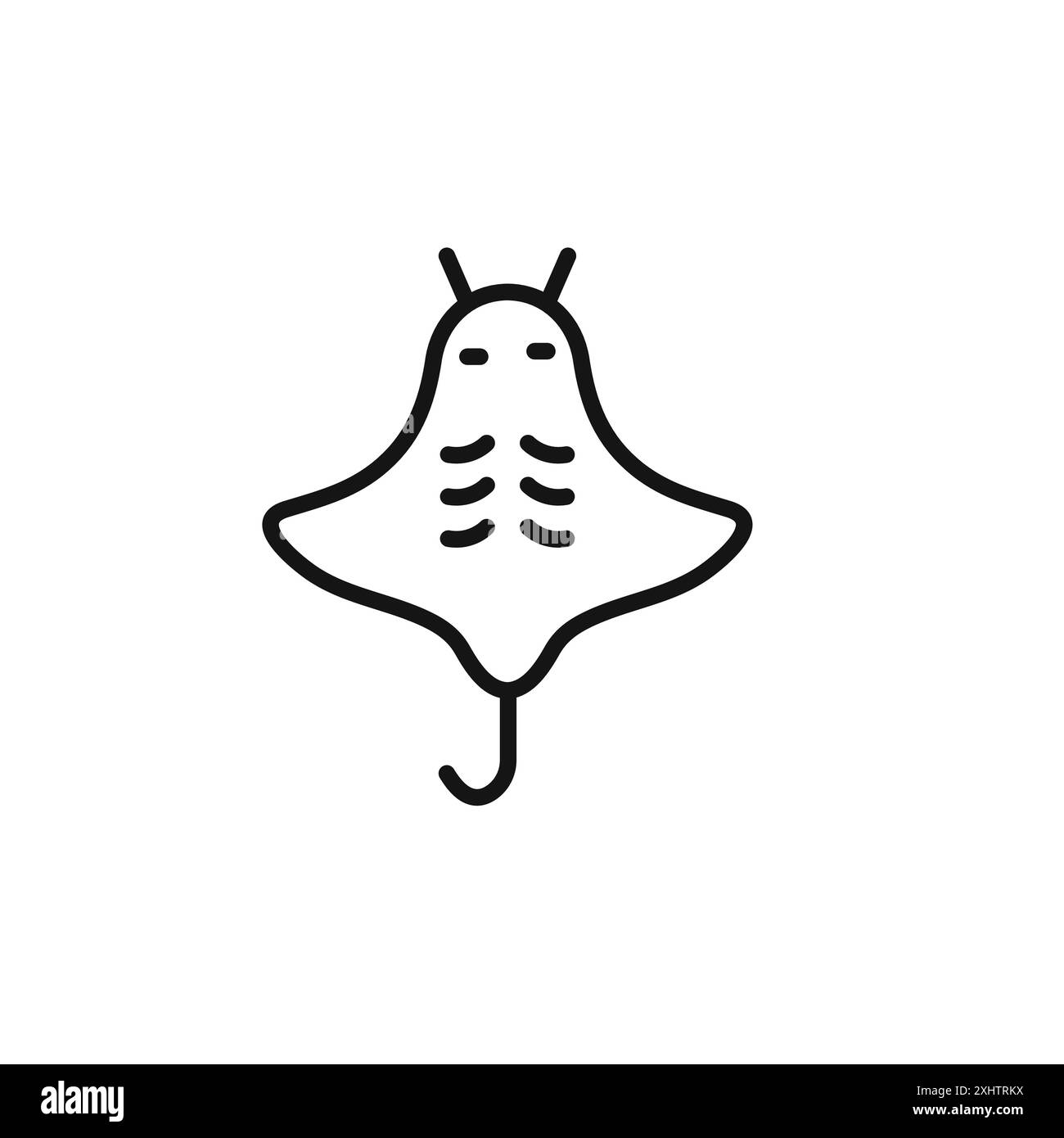Stingray icon outline collection or set in black and white Stock Vector ...
