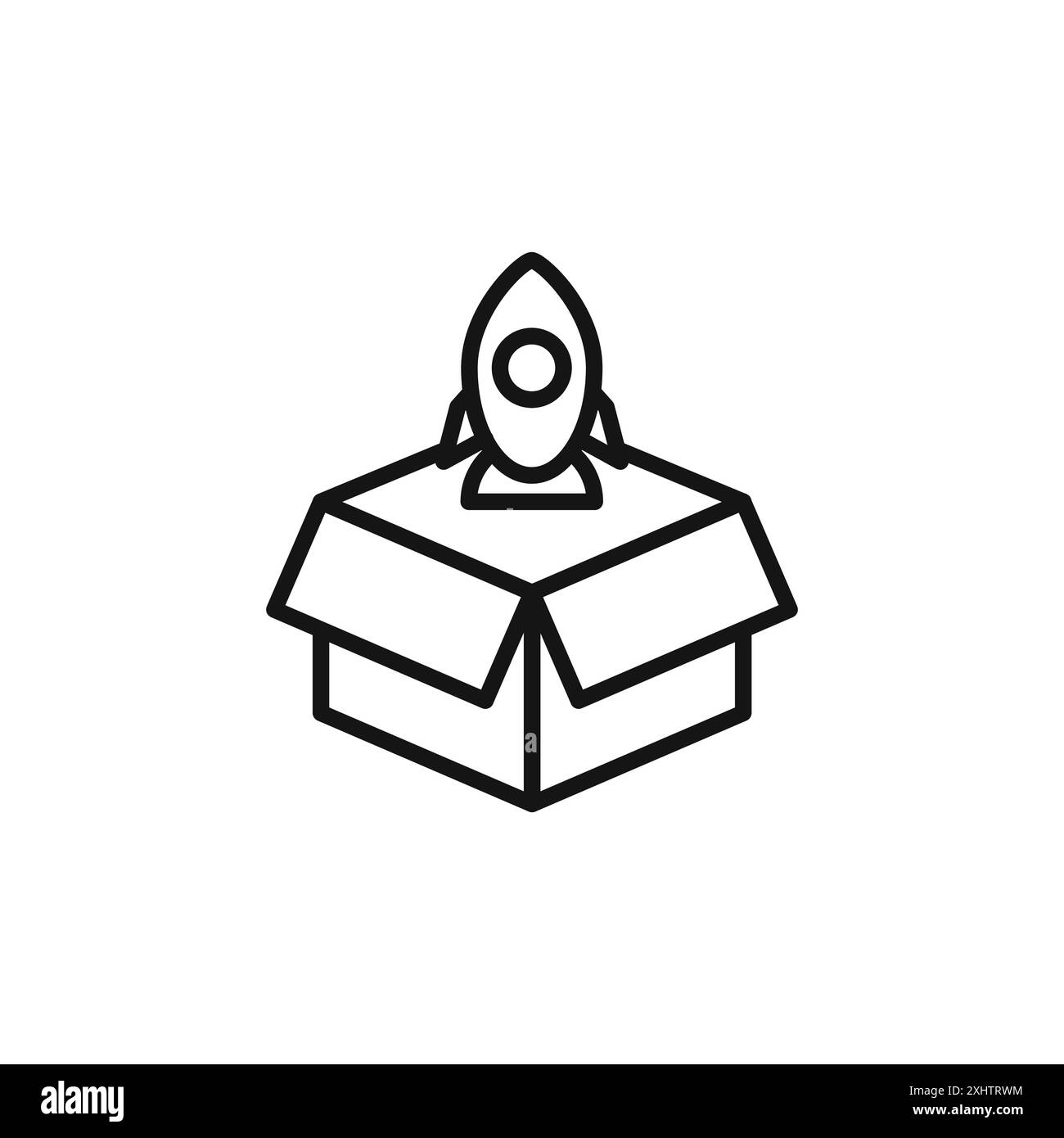 Product release icon outline collection or set in black and white Stock ...