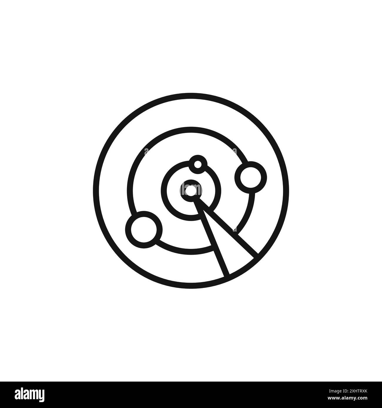 Radar Detection Icon Outline Collection Or Set In Black And White Stock Vector Image And Art Alamy