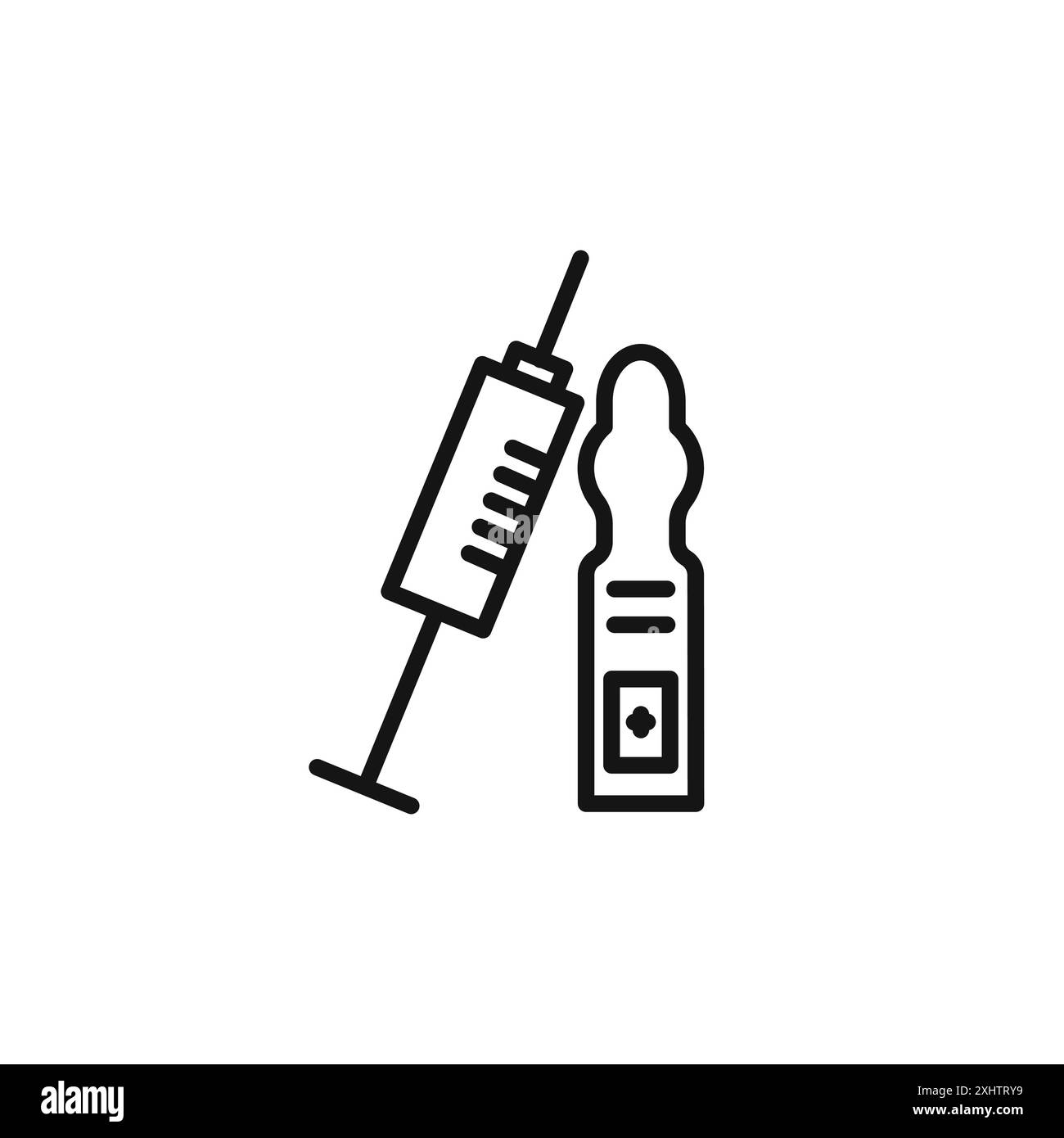 vial medical sign outline collection or set in black and white Stock ...