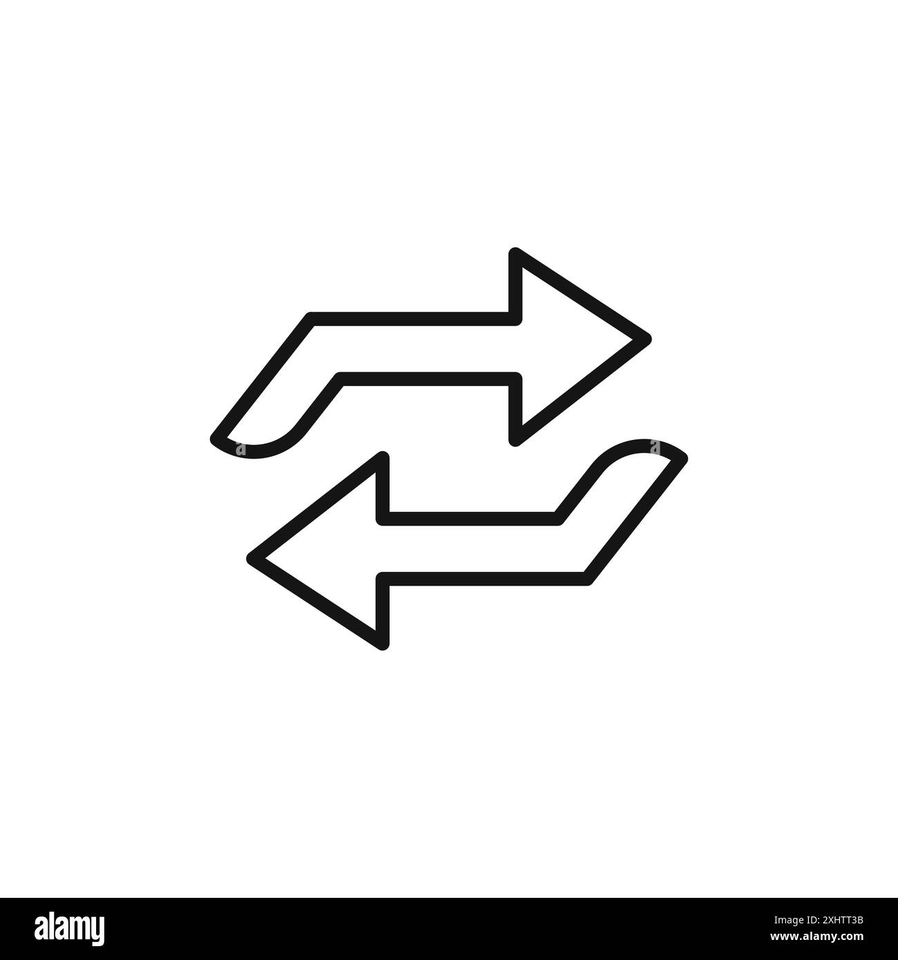 swap Icon outline collection or set in black and white Stock Vector ...