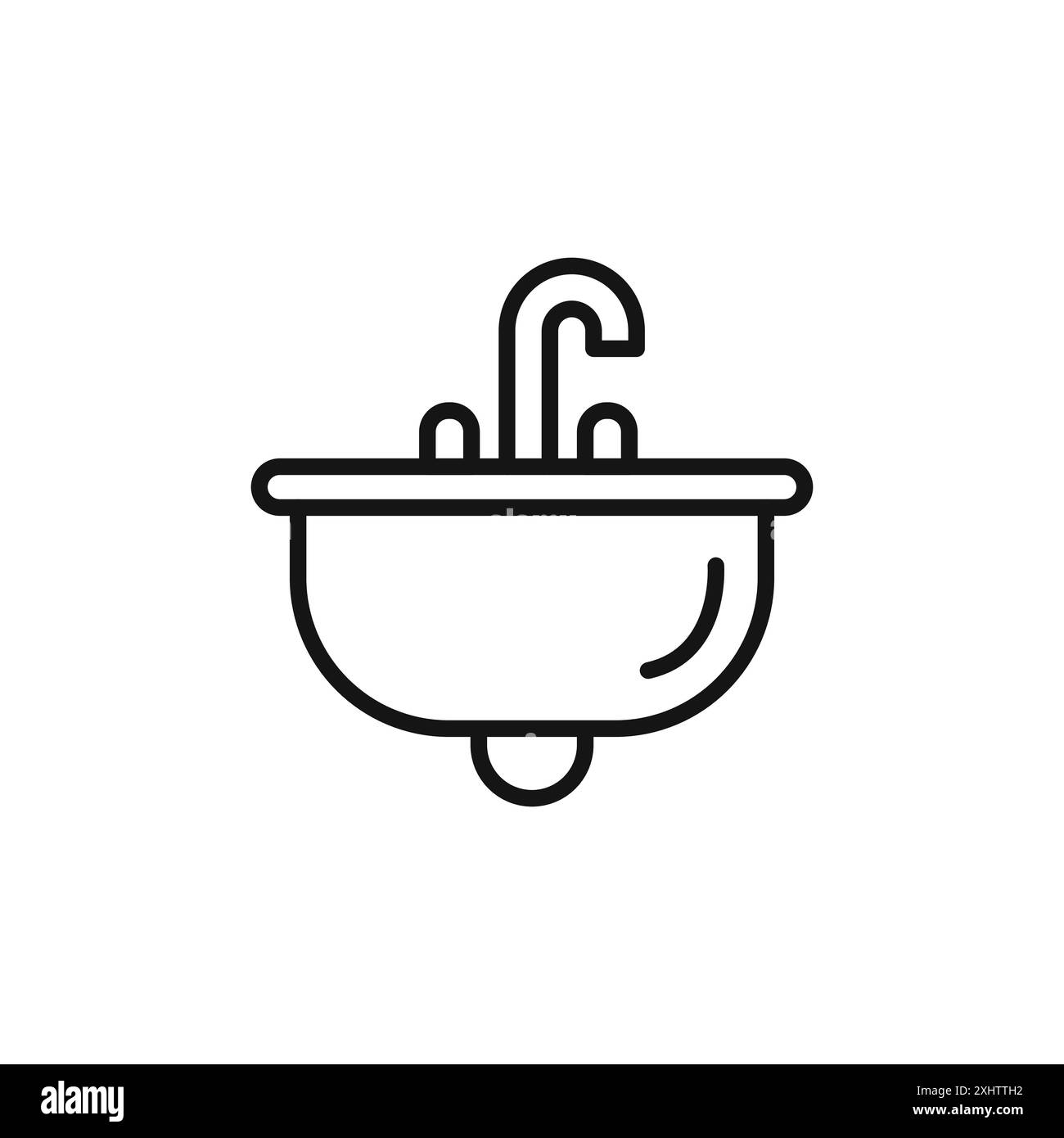 washbasin icon outline collection or set in black and white Stock ...