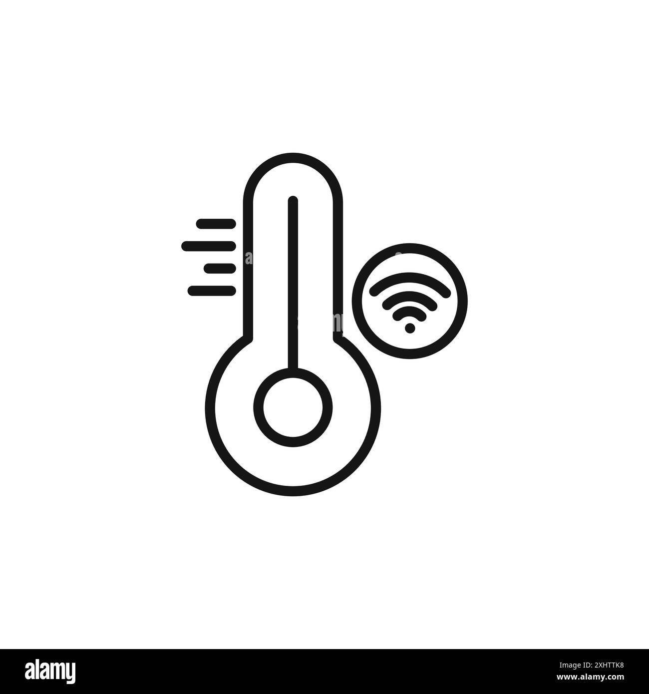 smart temperature icon outline collection or set in black and white ...