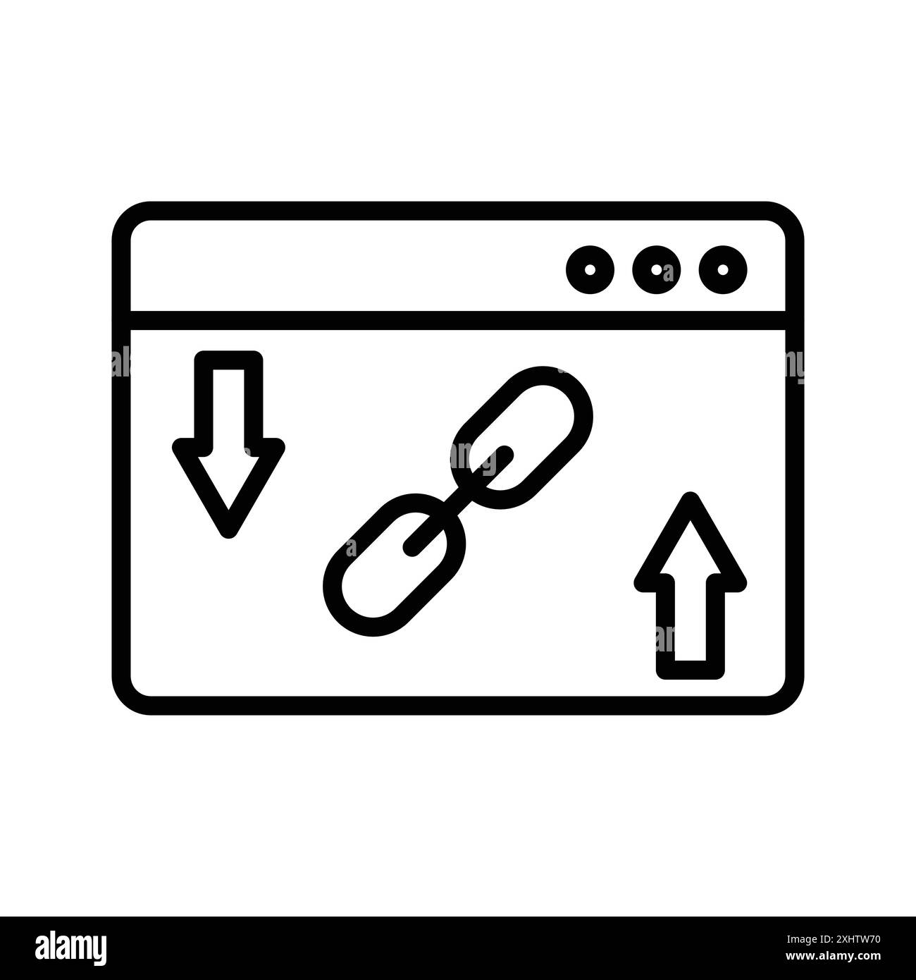 Backlink icon linear logo mark set collection in black and white for web Stock Vector Image ...