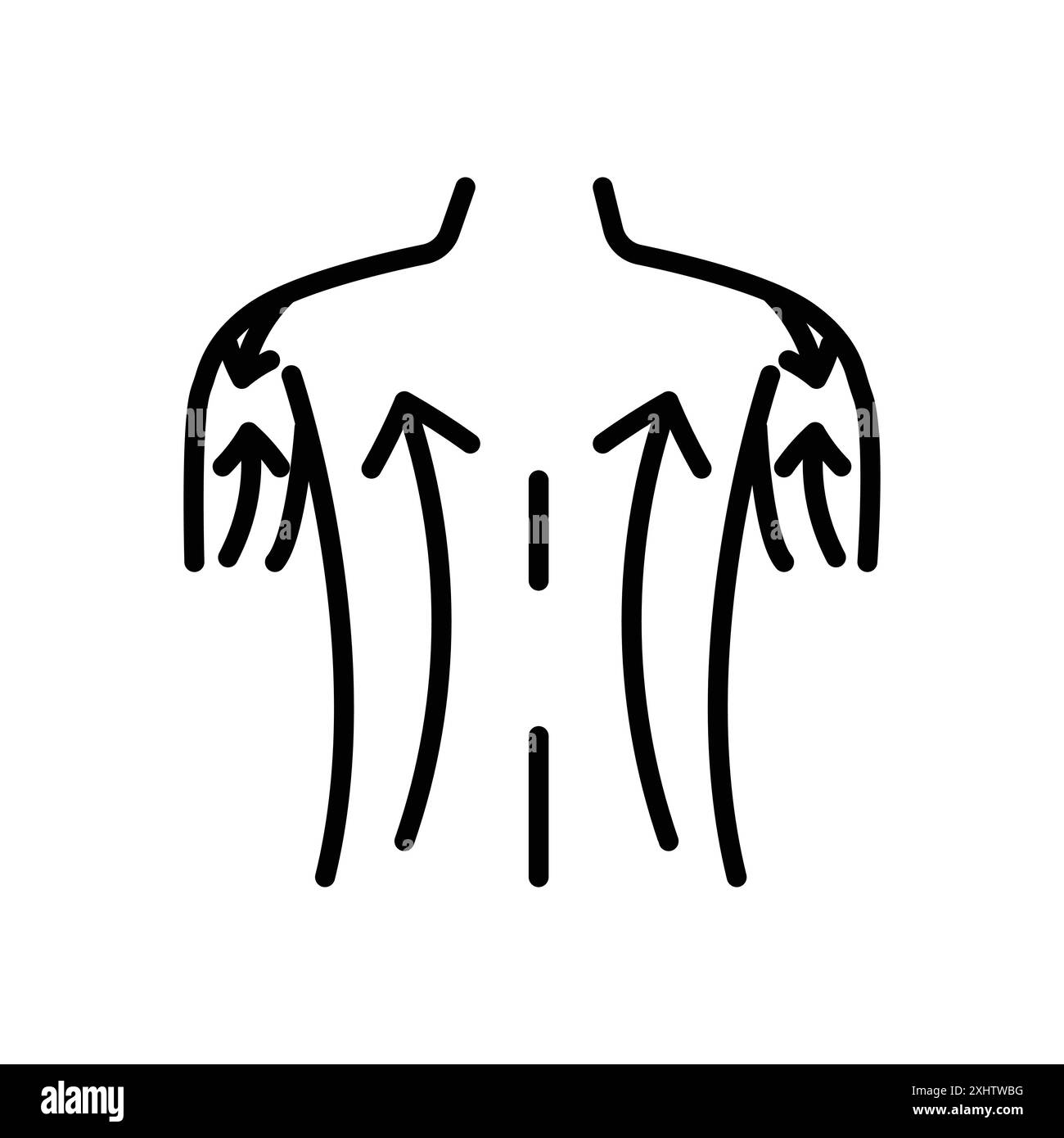 Back Massage Icon Linear Logo Mark Set Collection In Black And White For Web Stock Vector Image