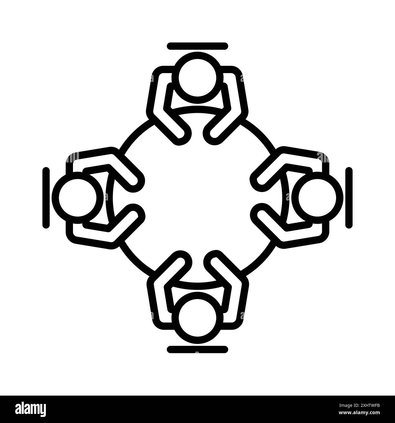 Business meeting icon linear logo mark set collection in black and white for web Stock Vector ...