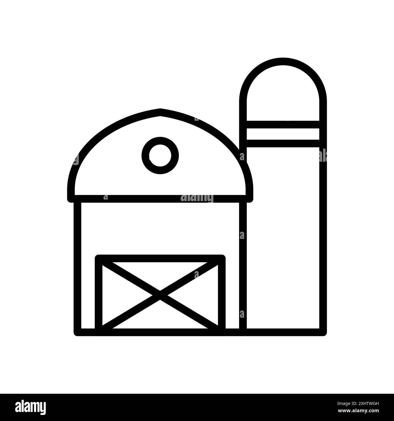 barn farm icon linear logo mark set collection in black and white for web Stock Vector Image ...